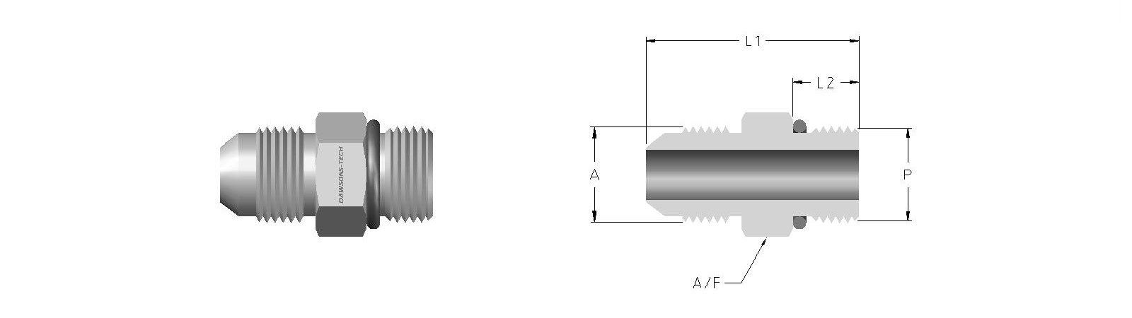 Male Connector (37° Flare to SAE / MS Straight Thread)